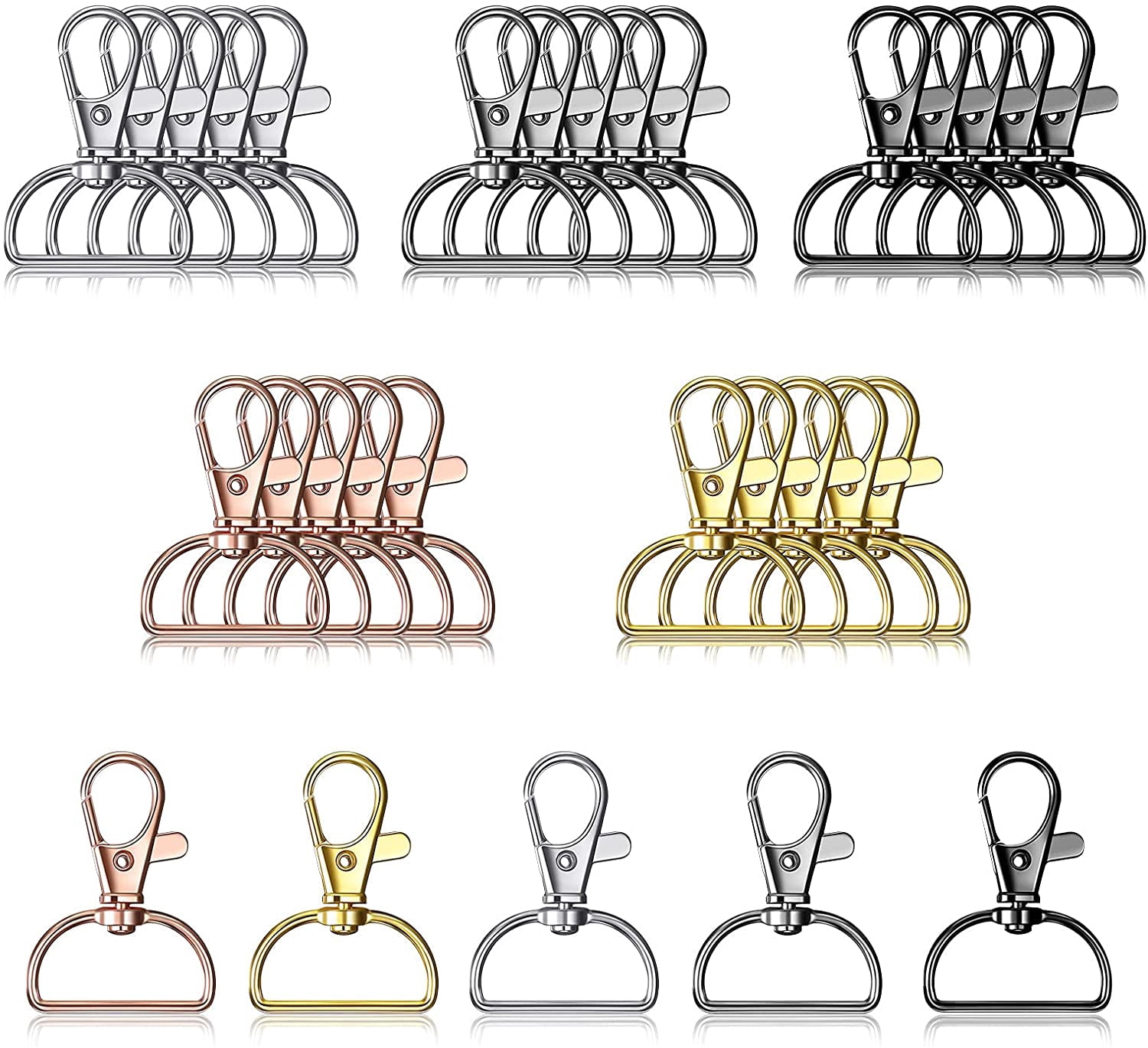 XD-25 Pieces Metal Swivel Clasps Lanyard Snap Hooks Keychain Clip Hooks ...