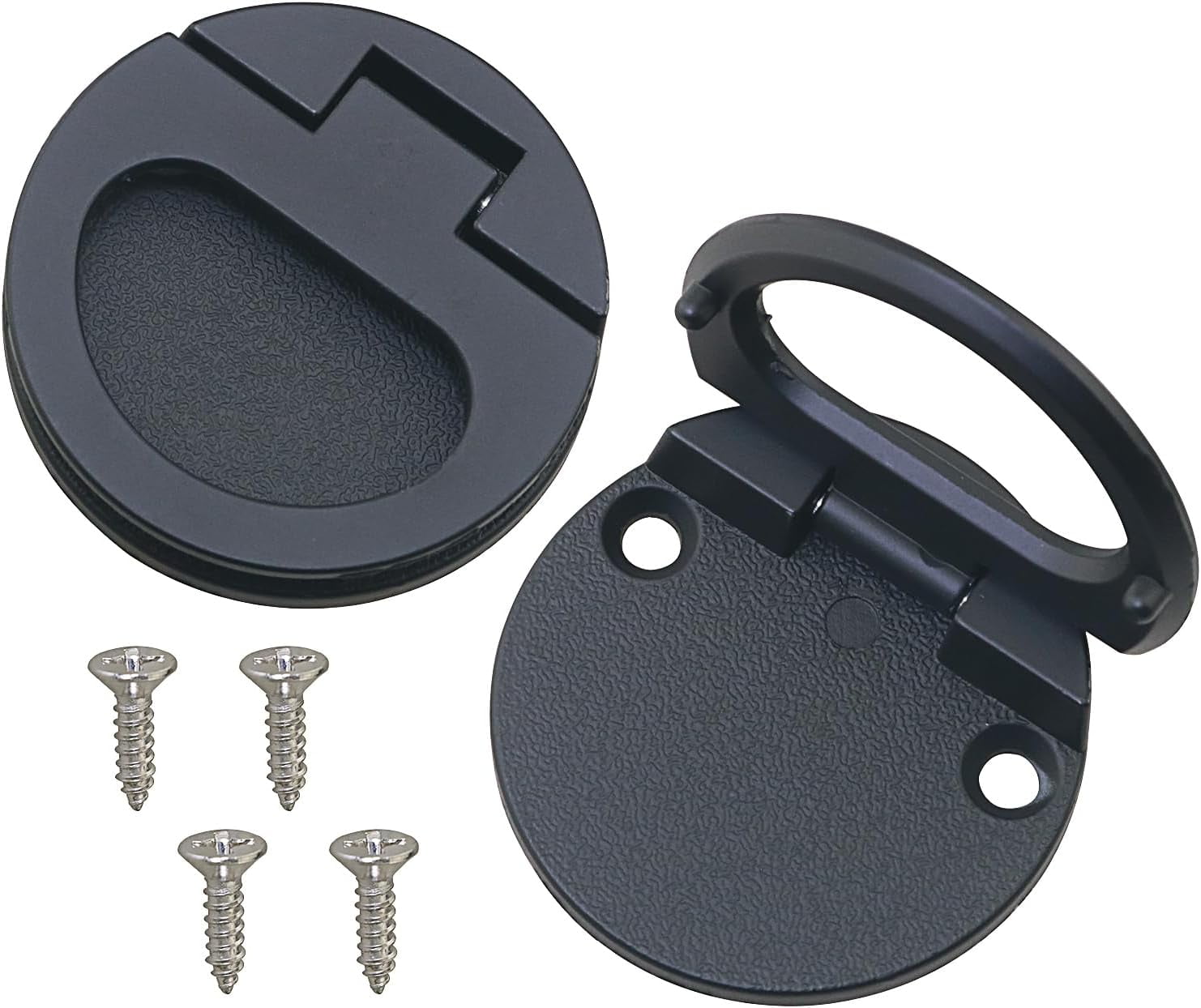 XD-2PCS Flip Tatami Concealed Handle 558 Black Zinc Alloy Embedded Ring Handle Cabinet Door ...