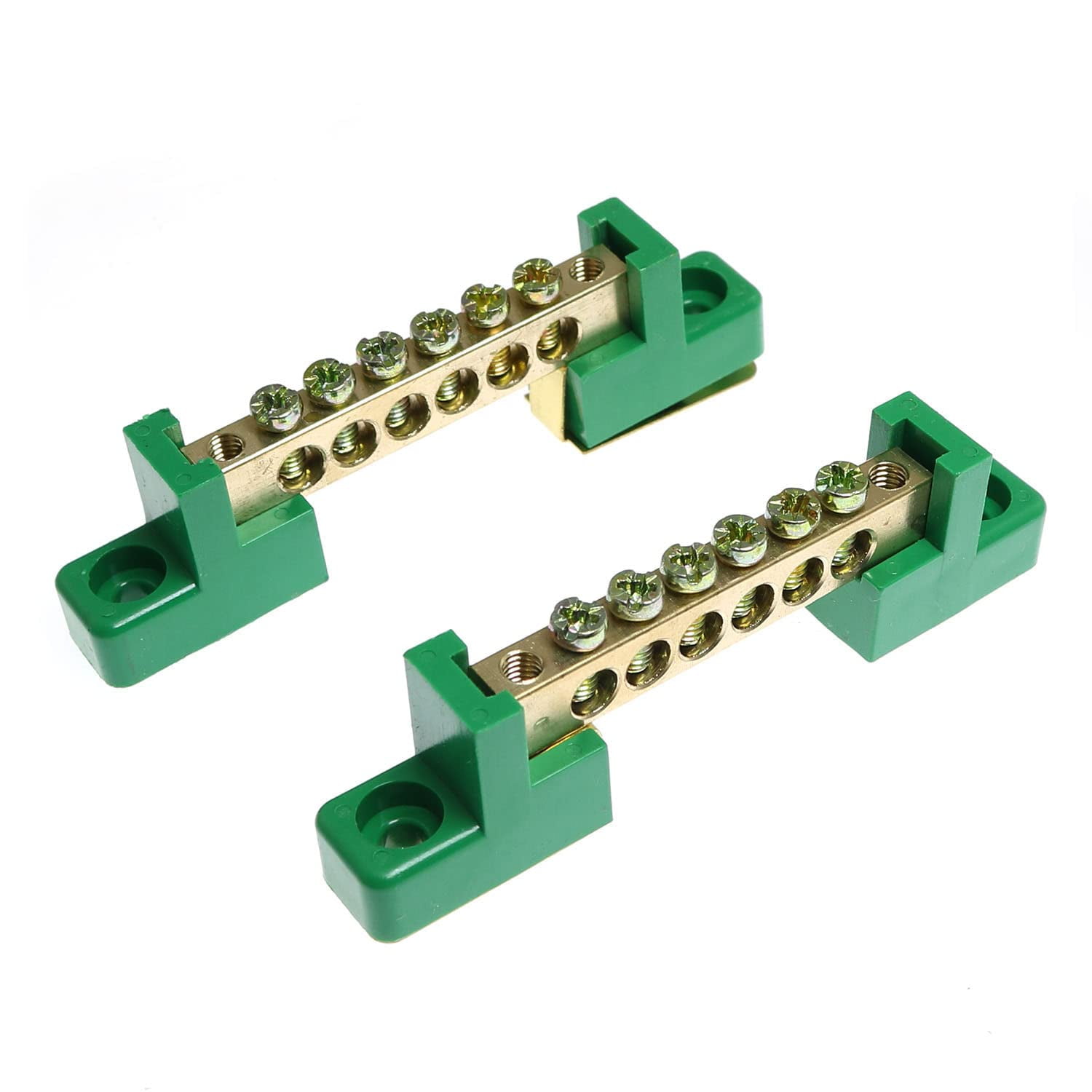 XD-2pcs 6 Positions Terminal Bus Bar Terminal Block Brass Wire Screw ...