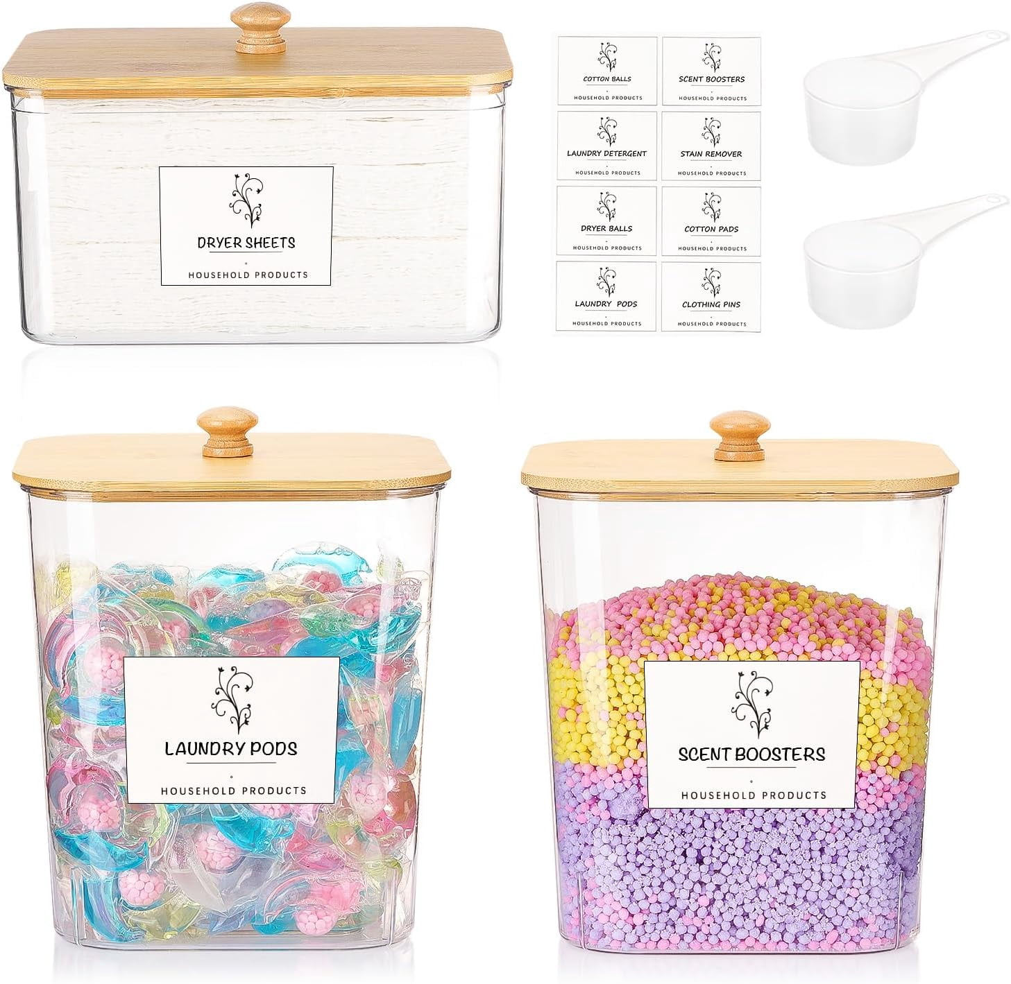 XD-3 Pack Laundry Room Organization Storage Containers, Clear Laundry ...