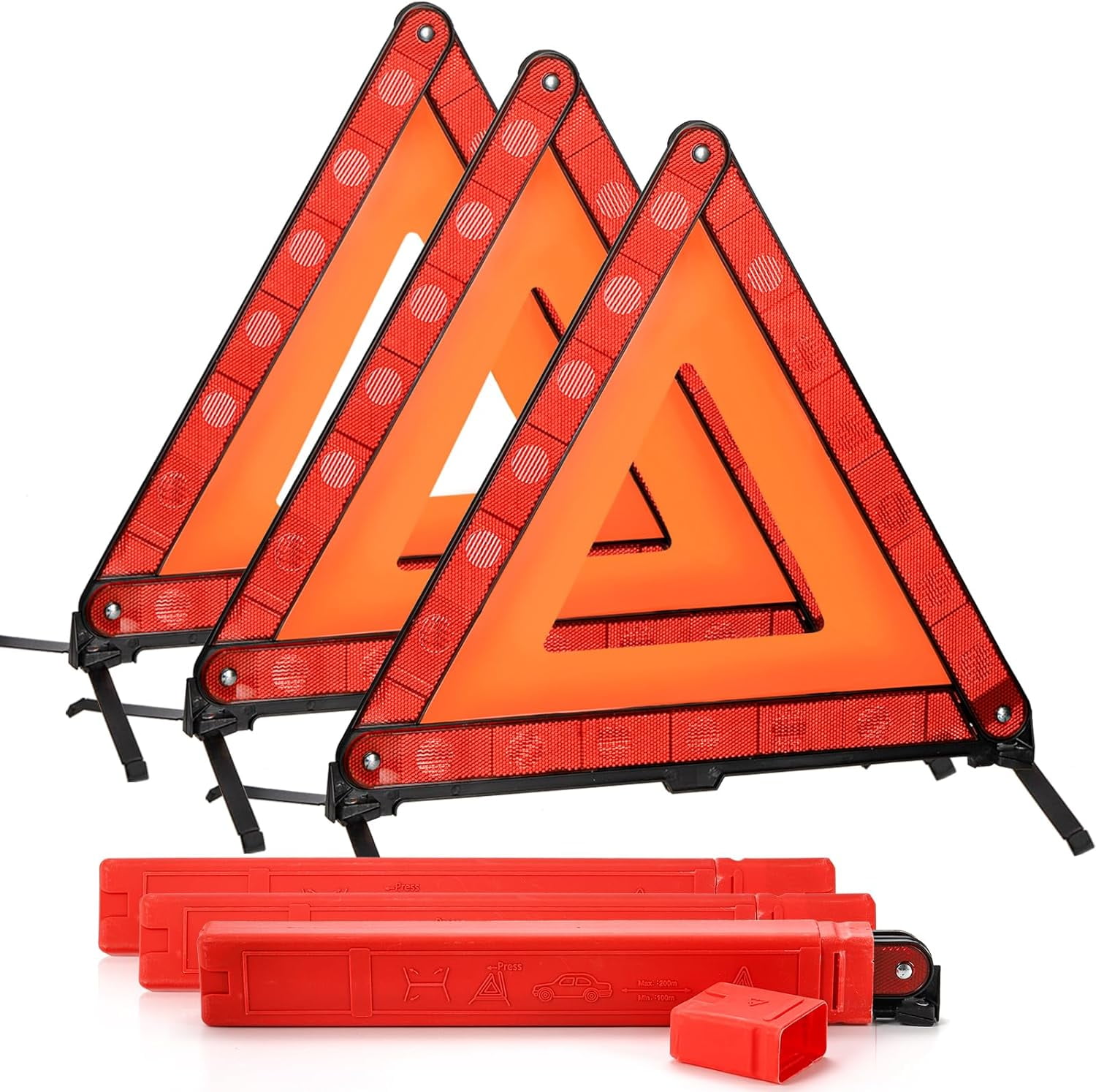 XD-3 Pack Triangle Warning Frame Triangle Emergency Warning Triangle ...