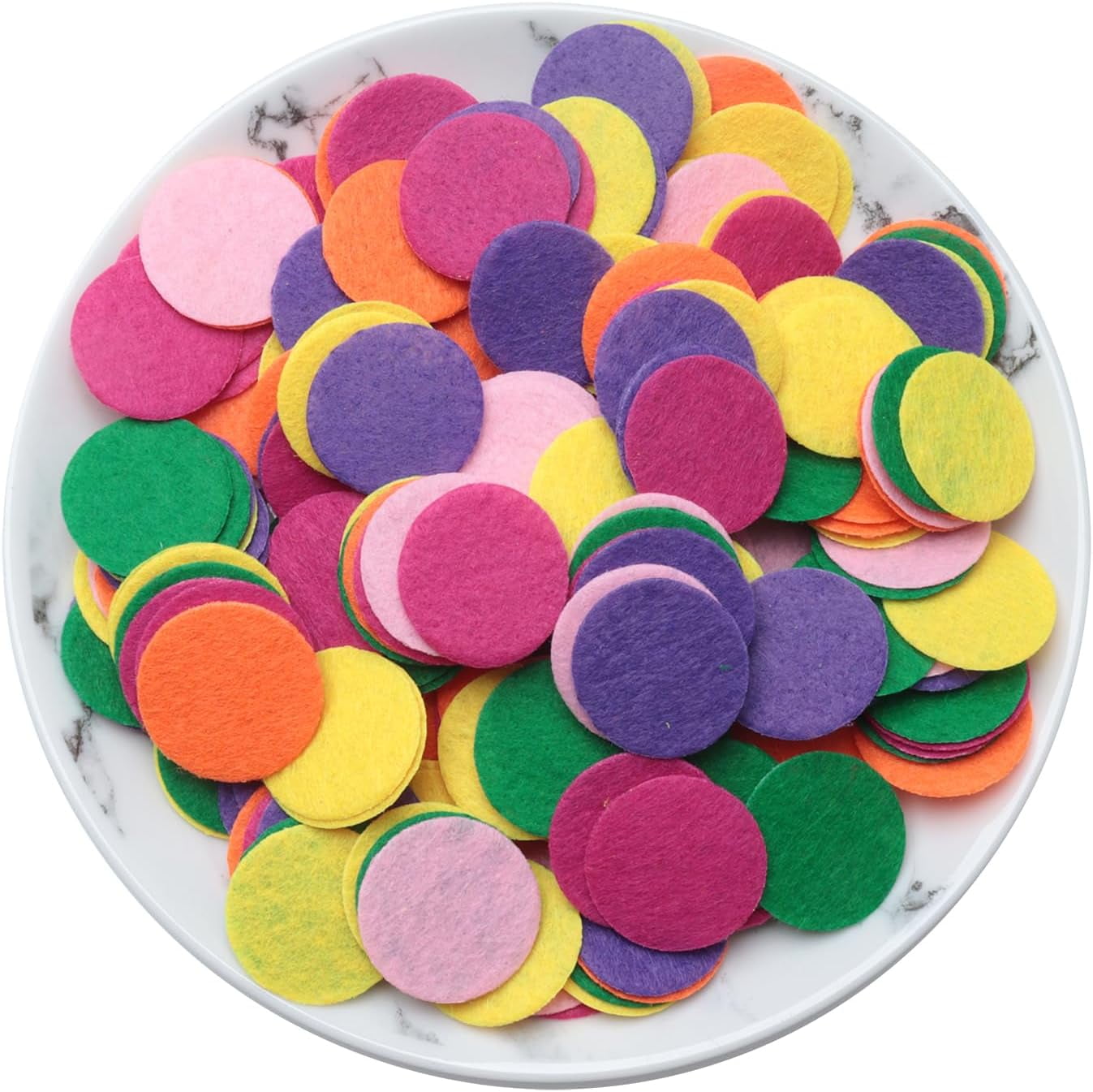 XD-300 Pcs Round Felt Circle Pads Colorful 1 Inch Cut Non-Woven Mini ...