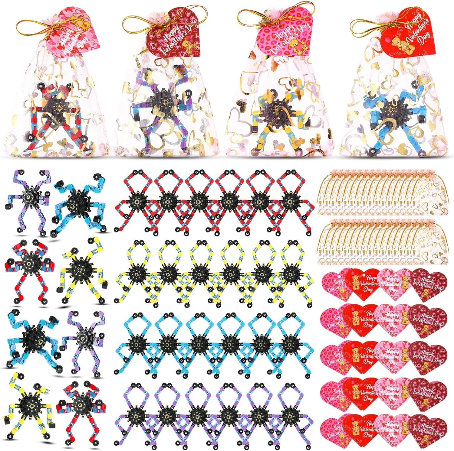 XD-36 Set Valentine's Day Fidget Toy Transformable Fidget Spinners with ...