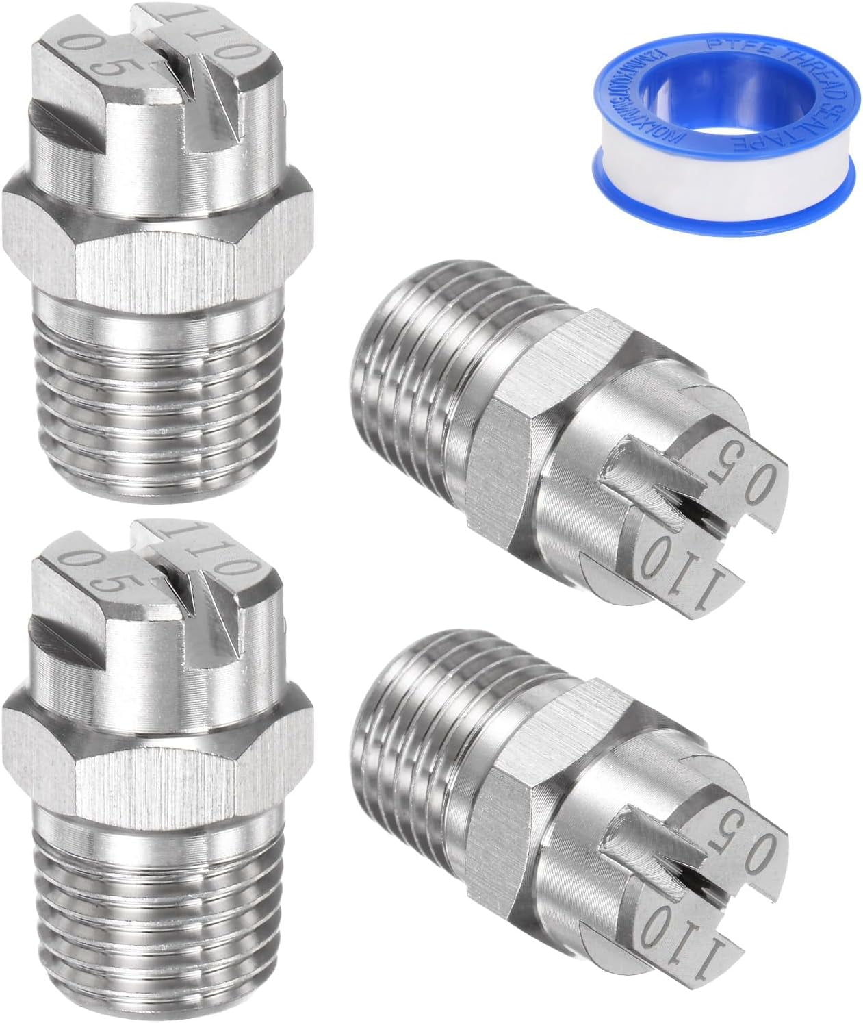 XD-4-Pack Flat Fan Spray Tip, 80 Degree 1/4BSPT Male Stainless Steel ...