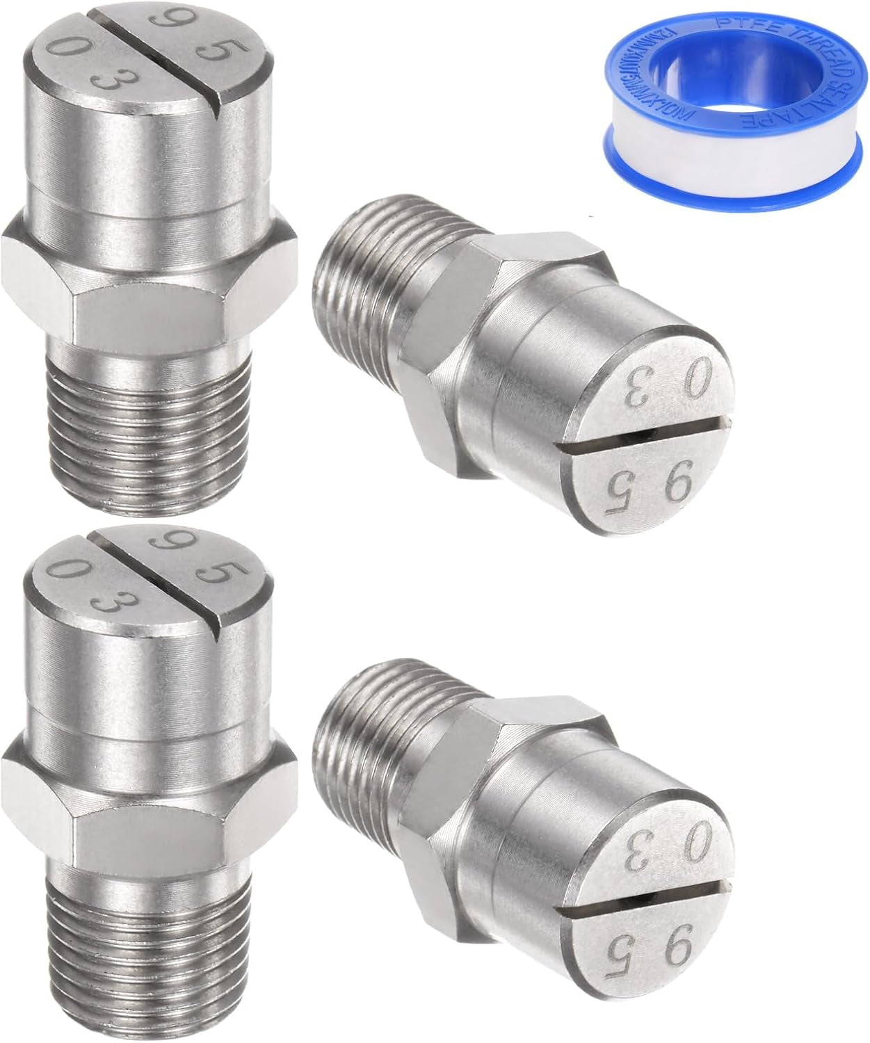 XD-4 Pack Flat Fan Spray Tip - 80 Degree 1/8BSPT Male Pressure Washer ...