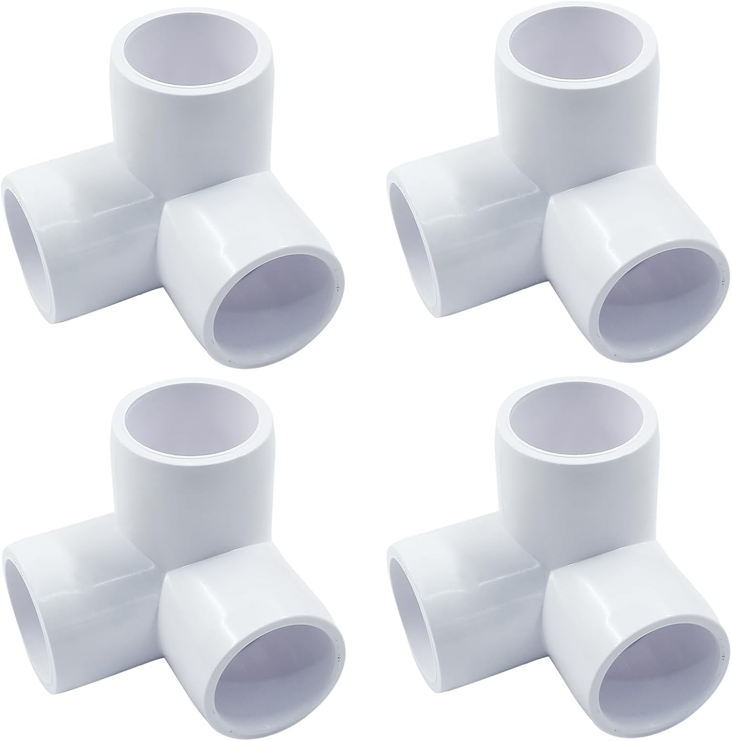 XD-4 Pcs 1/2 Inch Elbow PVC Pipe Fitting, 3 Way Furniture Grade Pipe ...
