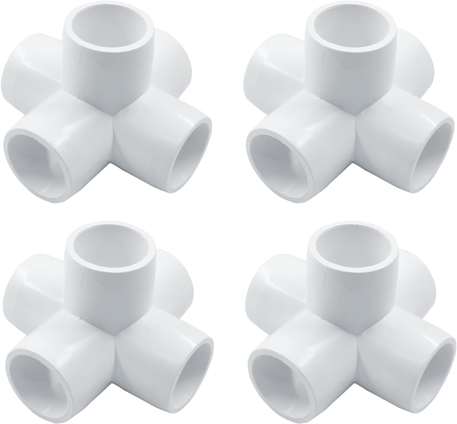 XD-4 Pcs 1/2 Inch Elbow PVC Pipe Fitting, 5 Way Furniture Grade Pipe ...