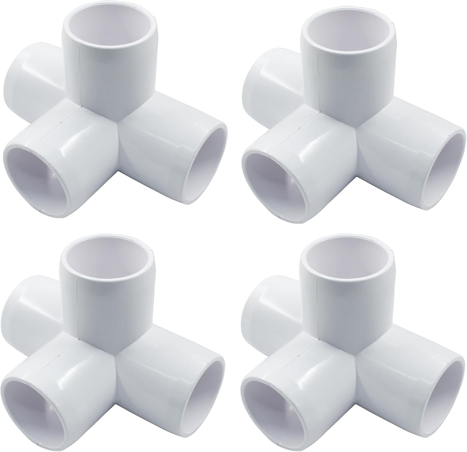 XD-4 Pcs 1 Elbow PVC Pipe Fitting, 4 Way Furniture Grade Pipe Connector ...