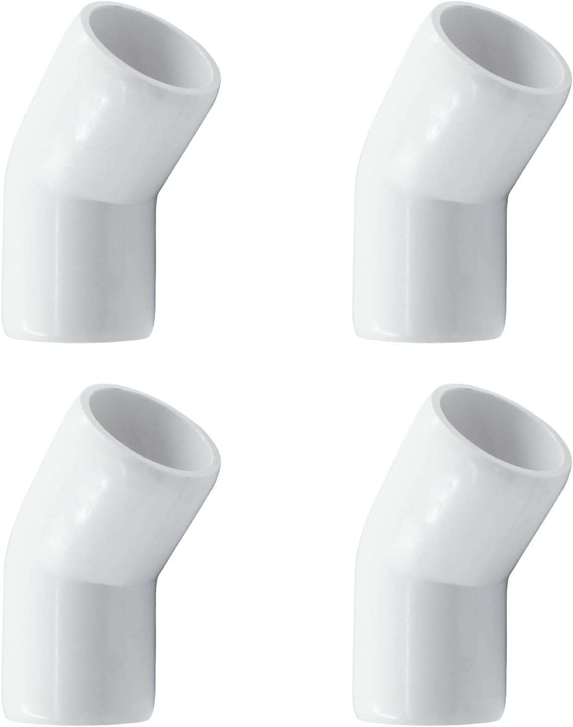 XD-4 Pcs 1 Inch 45 Degree Elbow PVC Pipe Fitting, 2 Way Furniture Grade ...