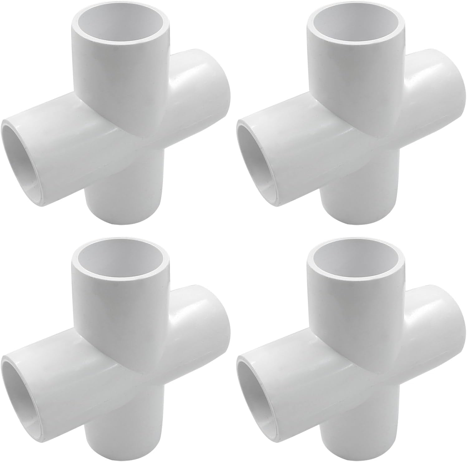 XD-4 Pcs 3/4" Cross Elbow PVC Pipe Fitting, 4 Way Furniture Grade Pipe ...