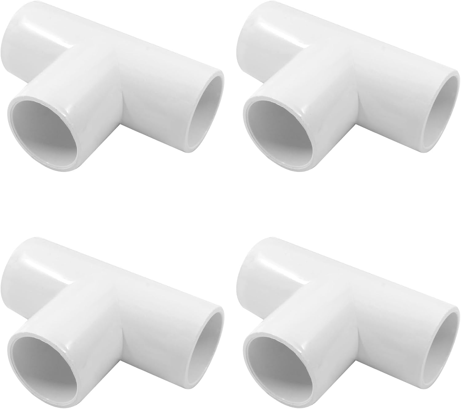 XD-4 Pcs 3/4" Tee Elbow PVC Pipe Fitting, 3 Way Furniture Grade Pipe ...