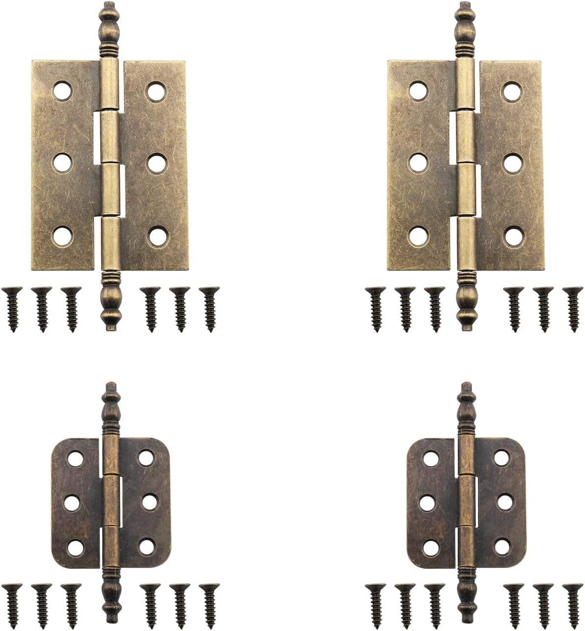 XD-4PCS Antique Bronze Folding Hinges (Small Medium) with Screws 6 Hole ...