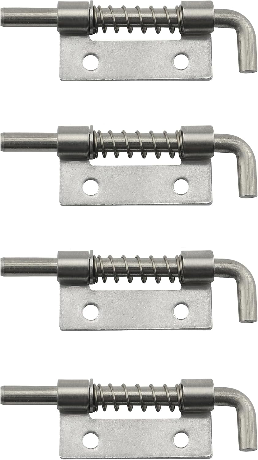 XD-4pcs Flat Pin Hinge Spring Latch 304 Stainless Steel Door Lock ...