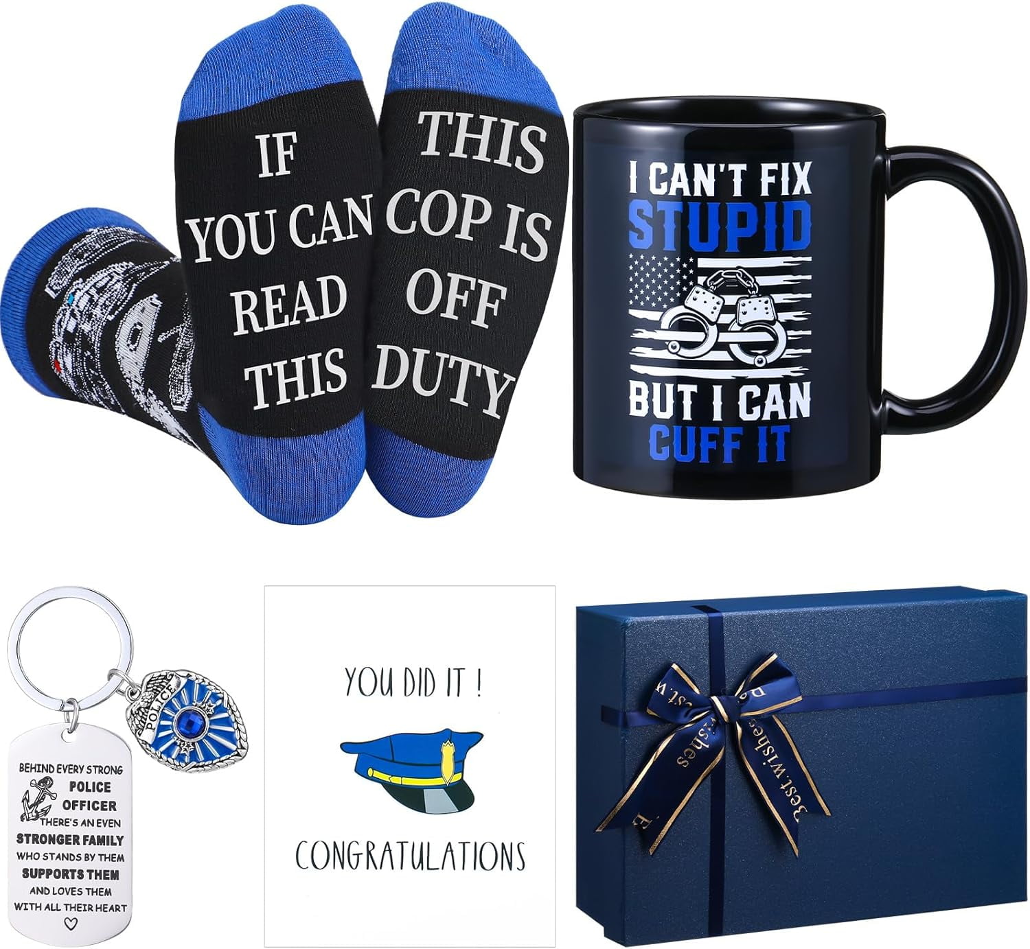 XD-5 Pcs Funny Police Officer Gifts Cop Gift Set 11oz Police Coffee ...