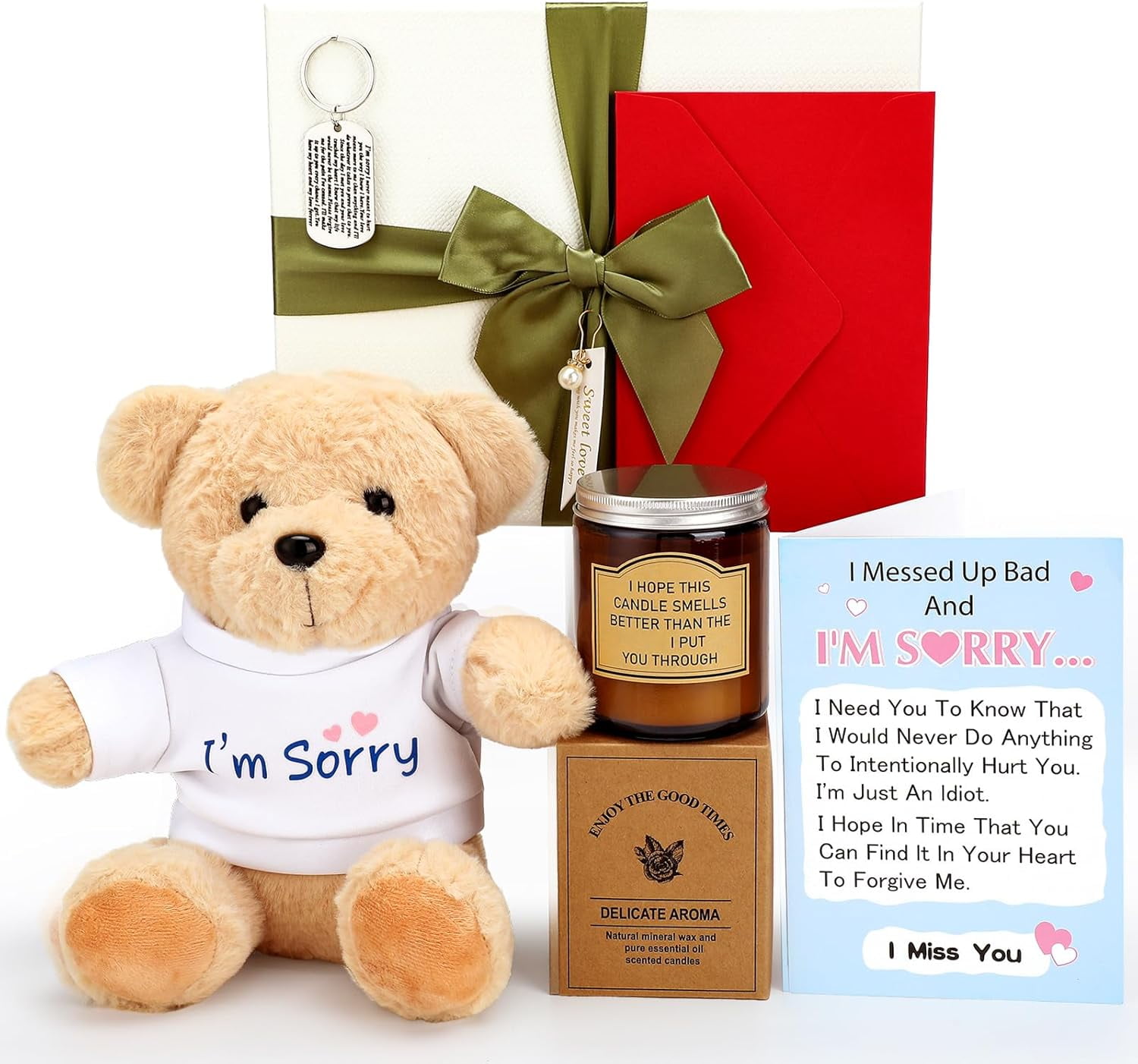 XD-5 Pcs I'm Sorry Gifts Set with Big Bo/ Include Plush Bear Candle ...
