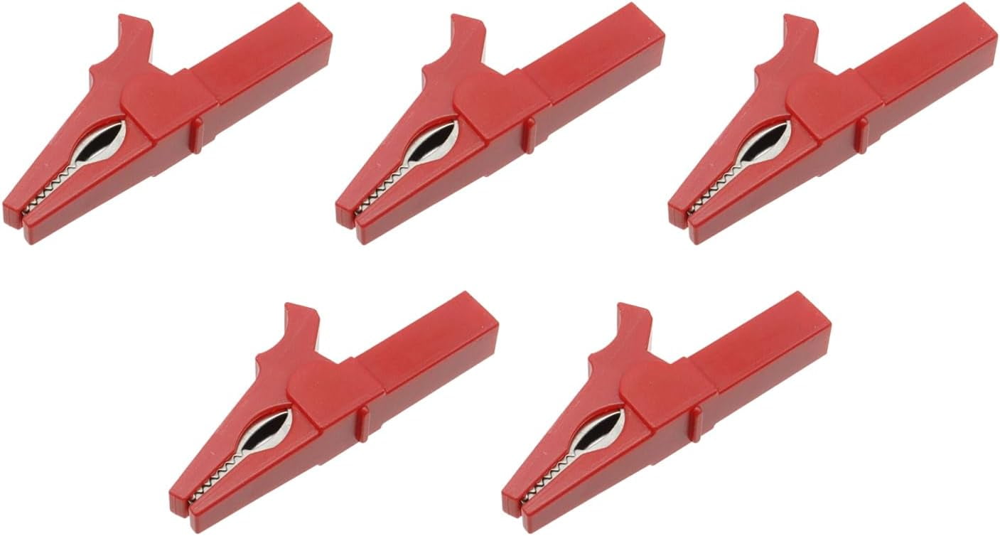 XD-5Pcs Fully Insulated Alligator Clips,4mm Banana Plug Connectors ...