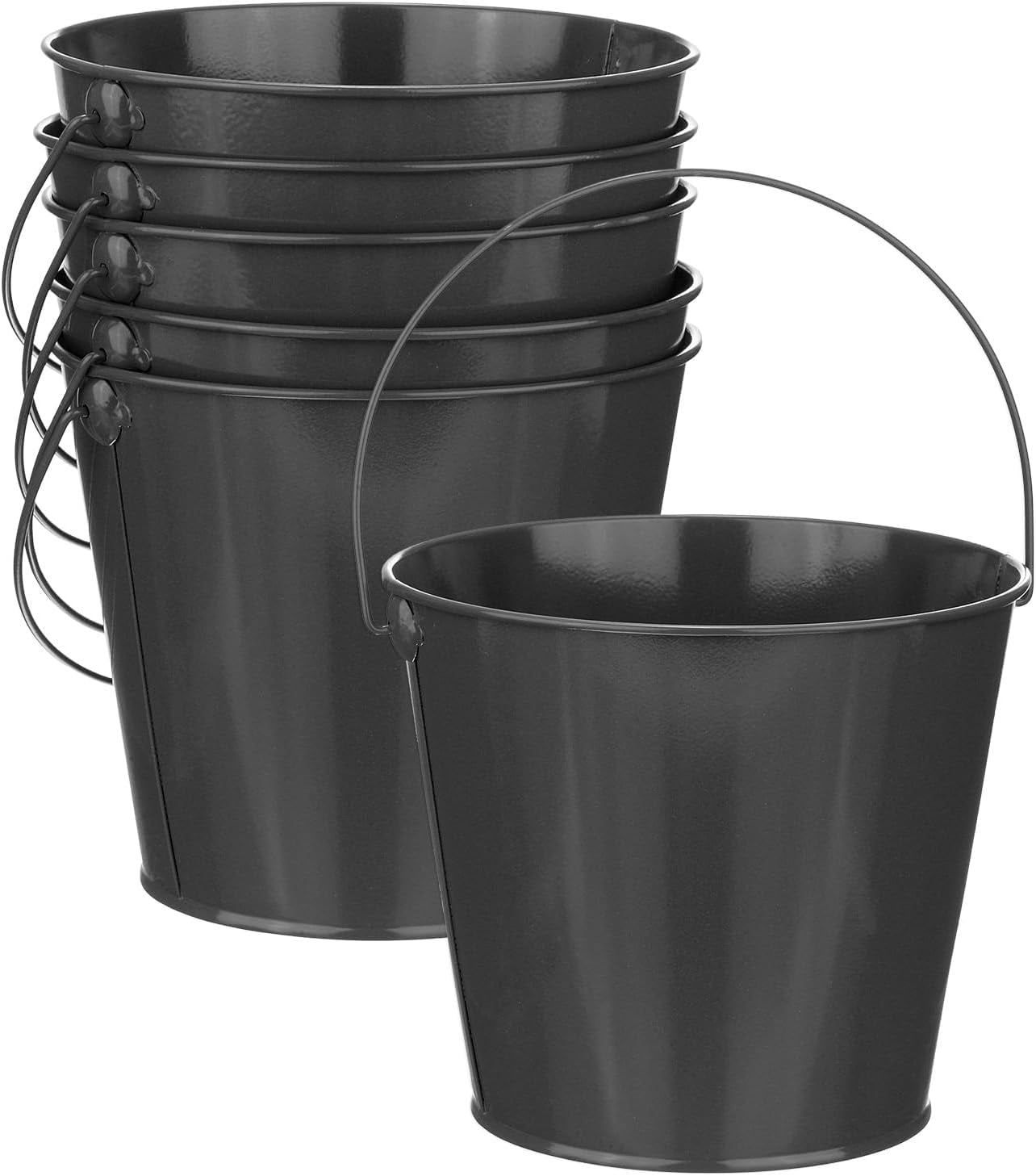 XD-6-Pack Small Metal Bucket with Handle, 4.7"x4"/12x10cm Galvanized ...