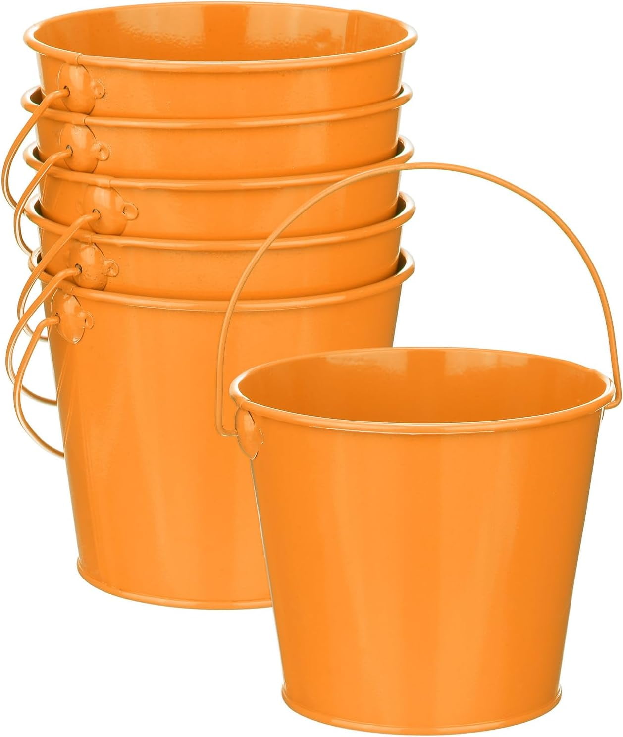 XD-6-Pack Small Metal Bucket with Handle, 4.7"x4"/12x10cm Galvanized ...