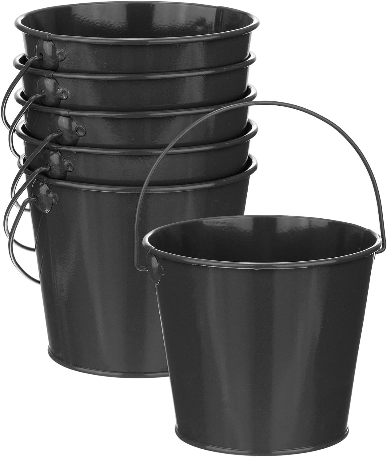 XD-6-Pack Small Metal Bucket with Handle, 4.7"x4"/12x10cm Galvanized ...