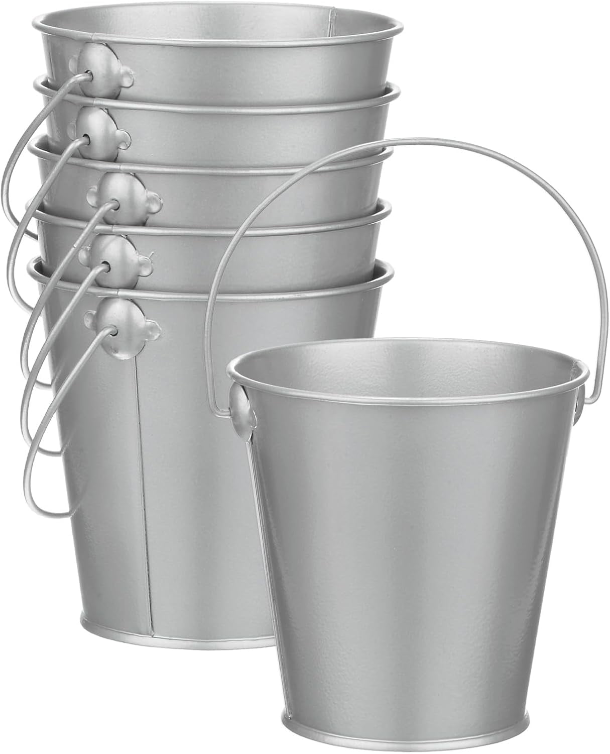 XD-6-Pack Small Metal Bucket with Handle, 4"x4"/10x10cm Galvanized ...
