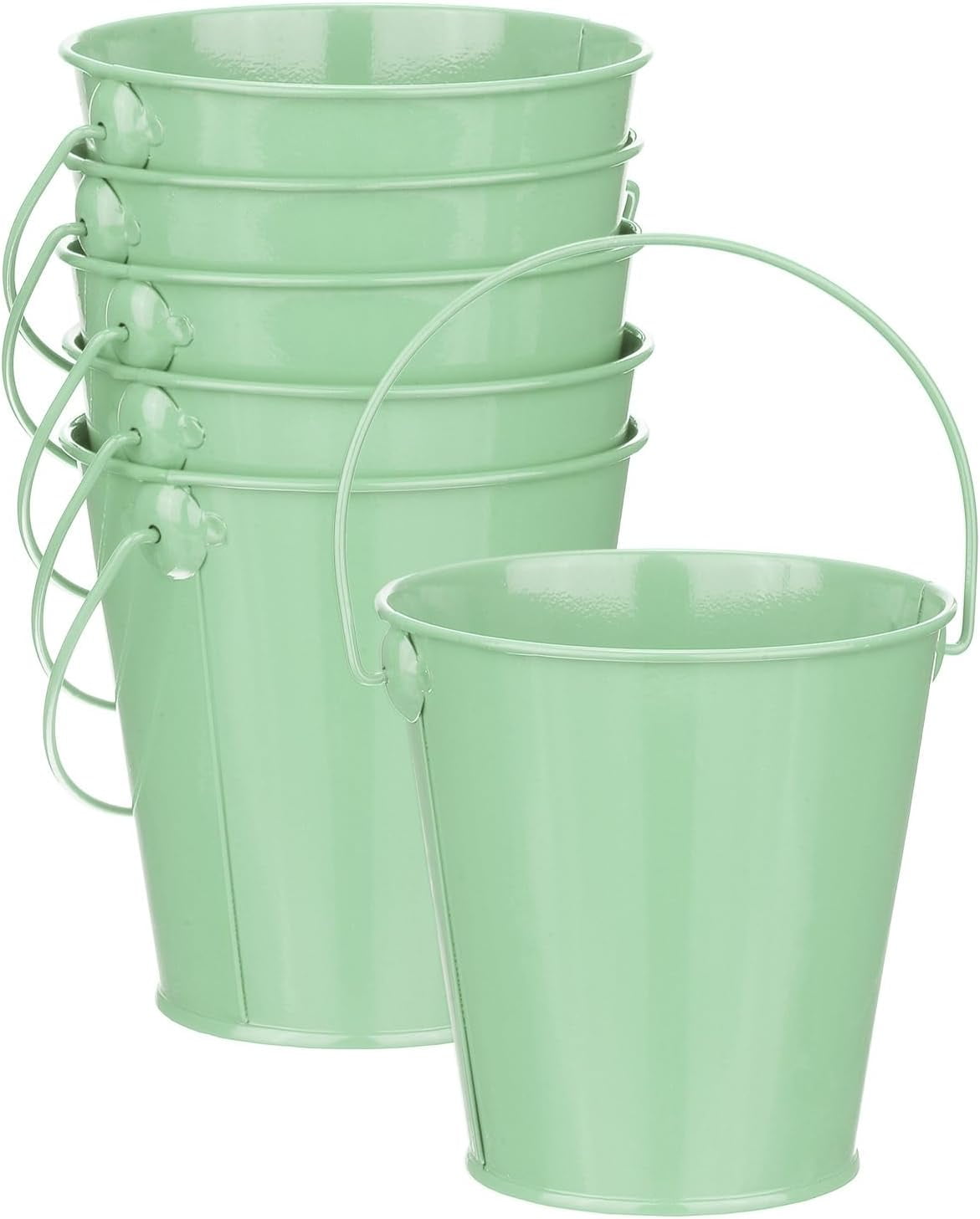 XD-6-Pack Small Metal Bucket with Handle, 4"x4"/10x10cm Galvanized ...