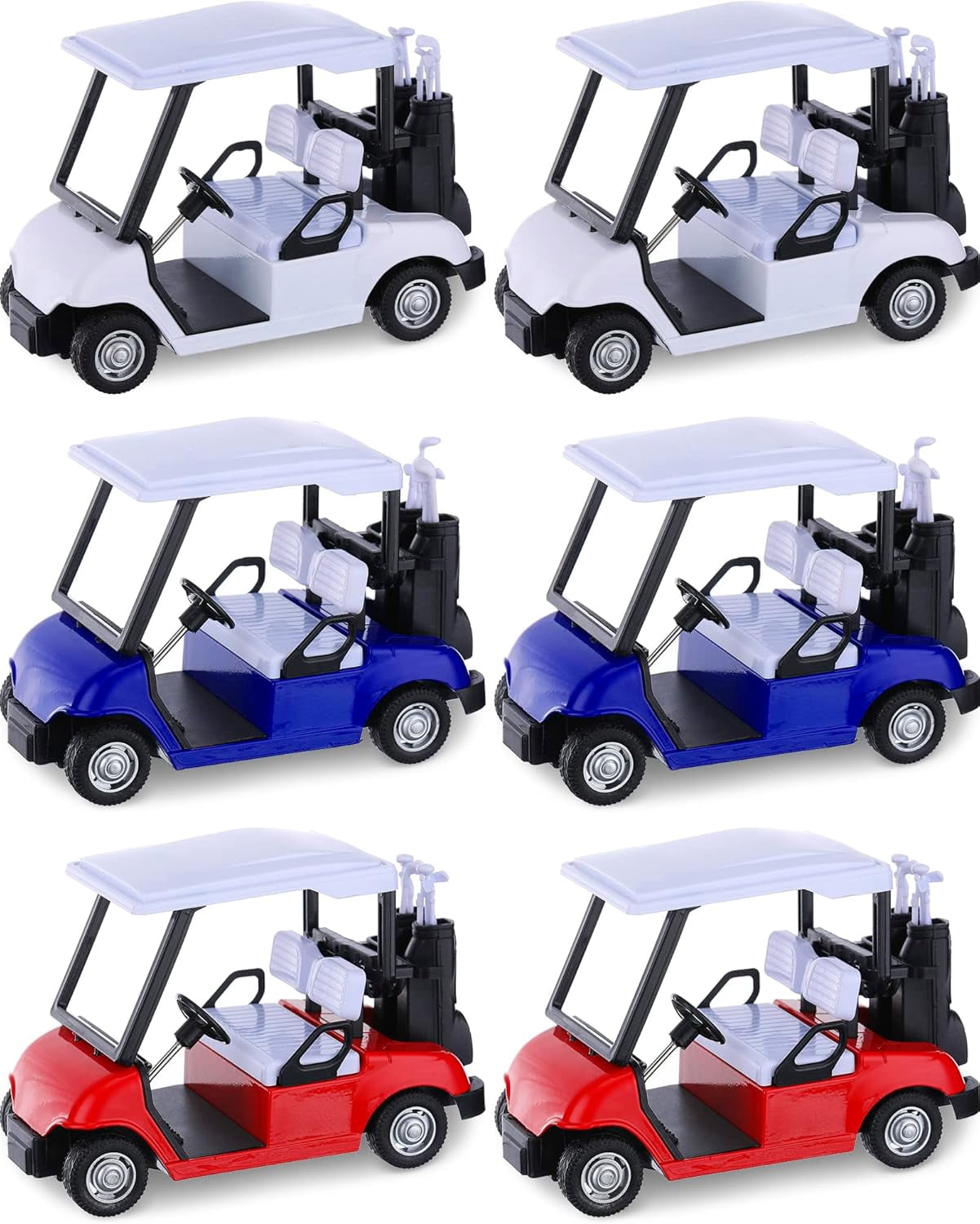 XD-6 Pcs 4.72 Inch Mini Golf Cart Miniature Diecast Decorations ...