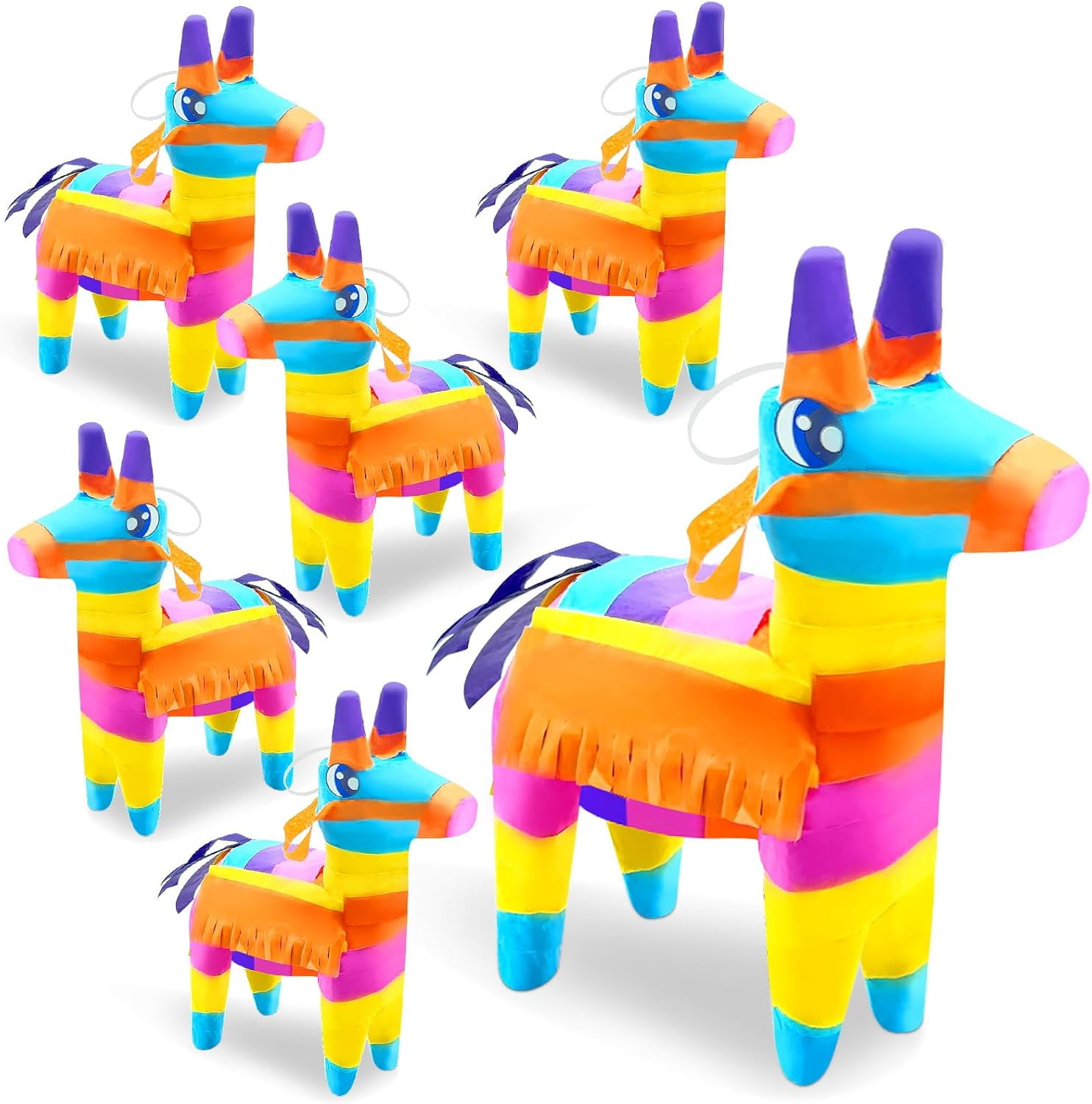 XD-6 Pcs Mini Pinata 5.5" x 7.5", Cinco de Mayo Rainbow Color Pinata ...