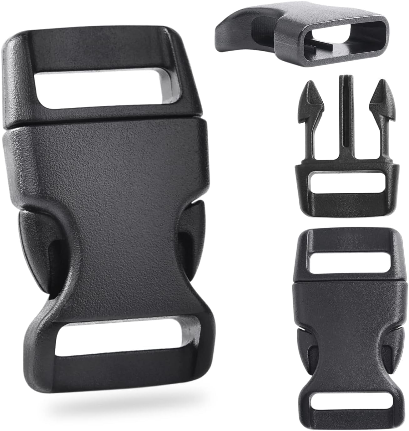 XD-60 Pack Paracord Bracelets Buckles, 5/8, 1/2 and 3/8 Inch Contoured ...