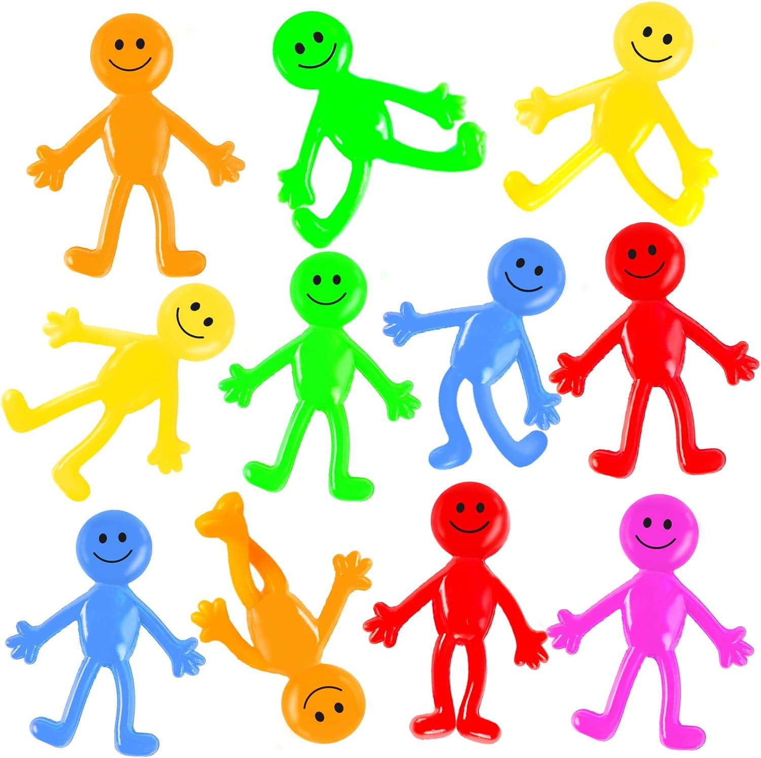 XD-60PCS Smile Face Bendable Man, Stretchy Figures Party Favors Gooey ...