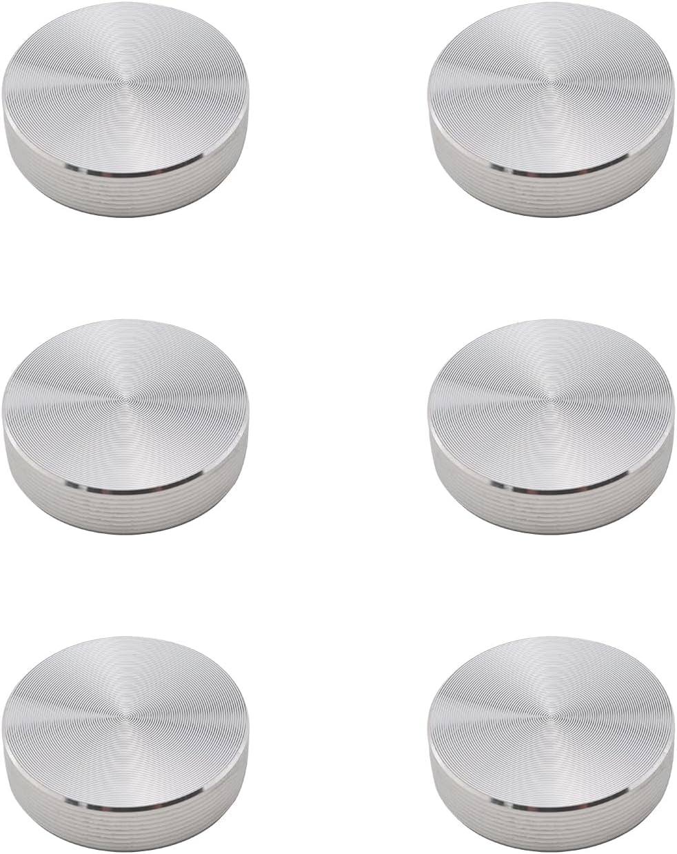 XD-6PCS Glass Tabletop Aluminum Disc M6 Thread 30mm Silver Hardware ...
