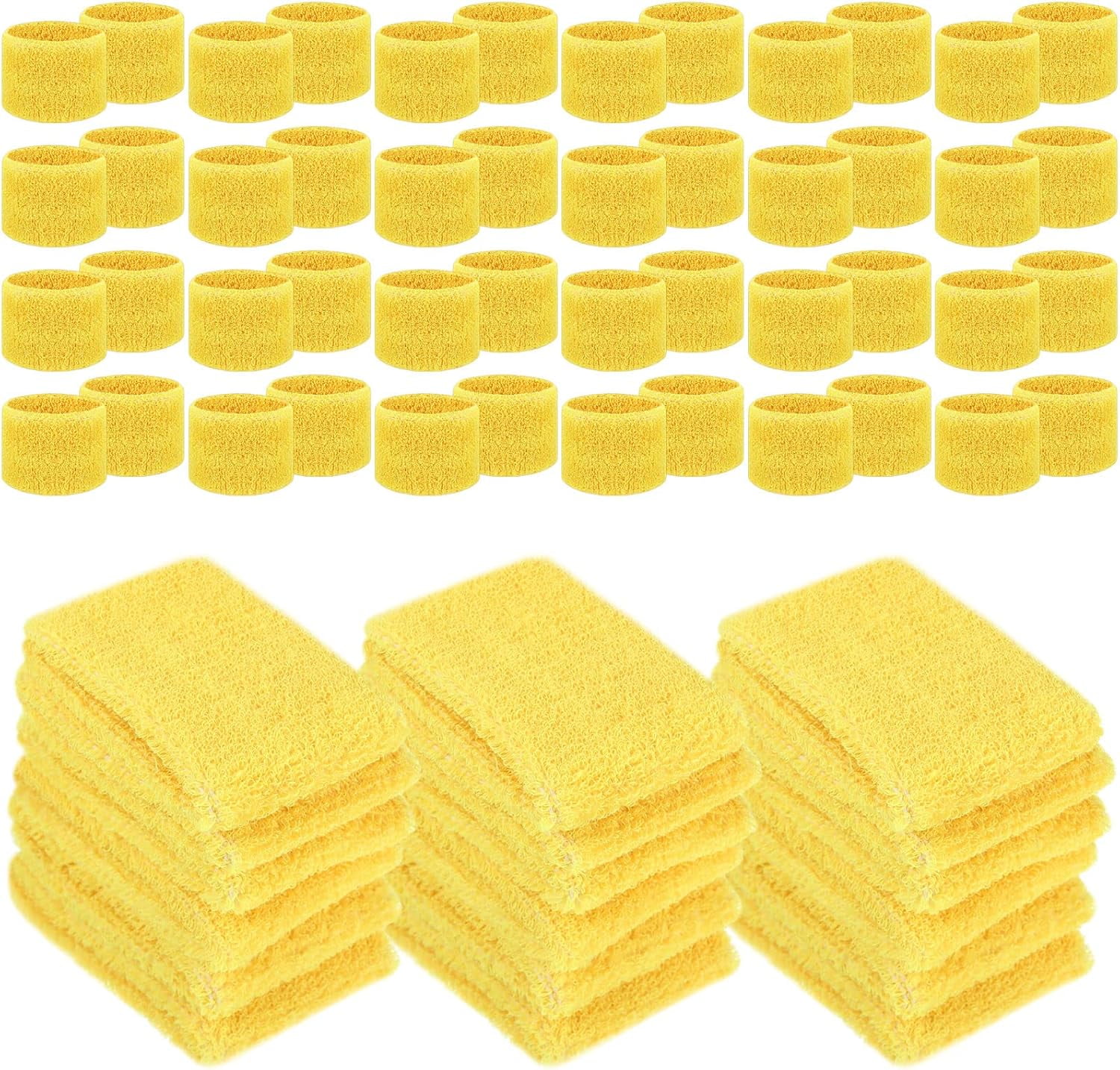 XD-72 Pcs Wrist Sweatbands Bulk for Kids Field Day Cotton Terry Sweat ...