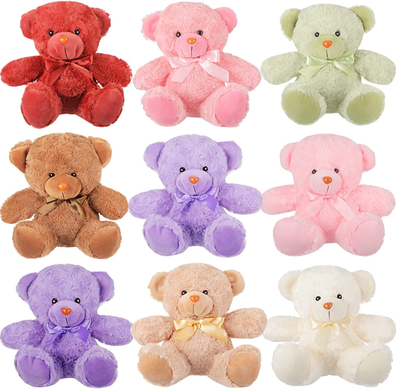 XD-9 Packs 8 Inch Bear Stuffed Animals Bulk Plush Bears Doll Toys for ...