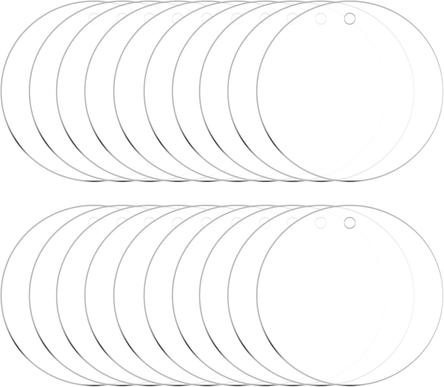 XD-Acrylic Keychain Blanks, 2.5 Inch Round Clear Disc Ornaments with ...