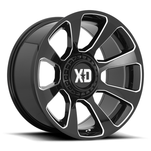 XD Aluminum Rim XD854 REACTOR 20X10in Gloss Black Milled Finish ...