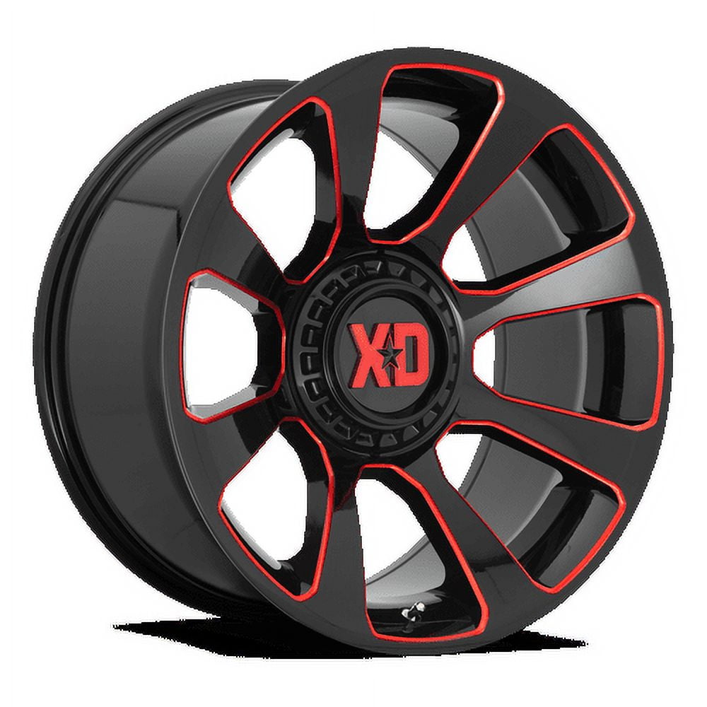 XD Aluminum Rim XD854 REACTOR 20X9in Gloss Black Milled with Red Tint ...