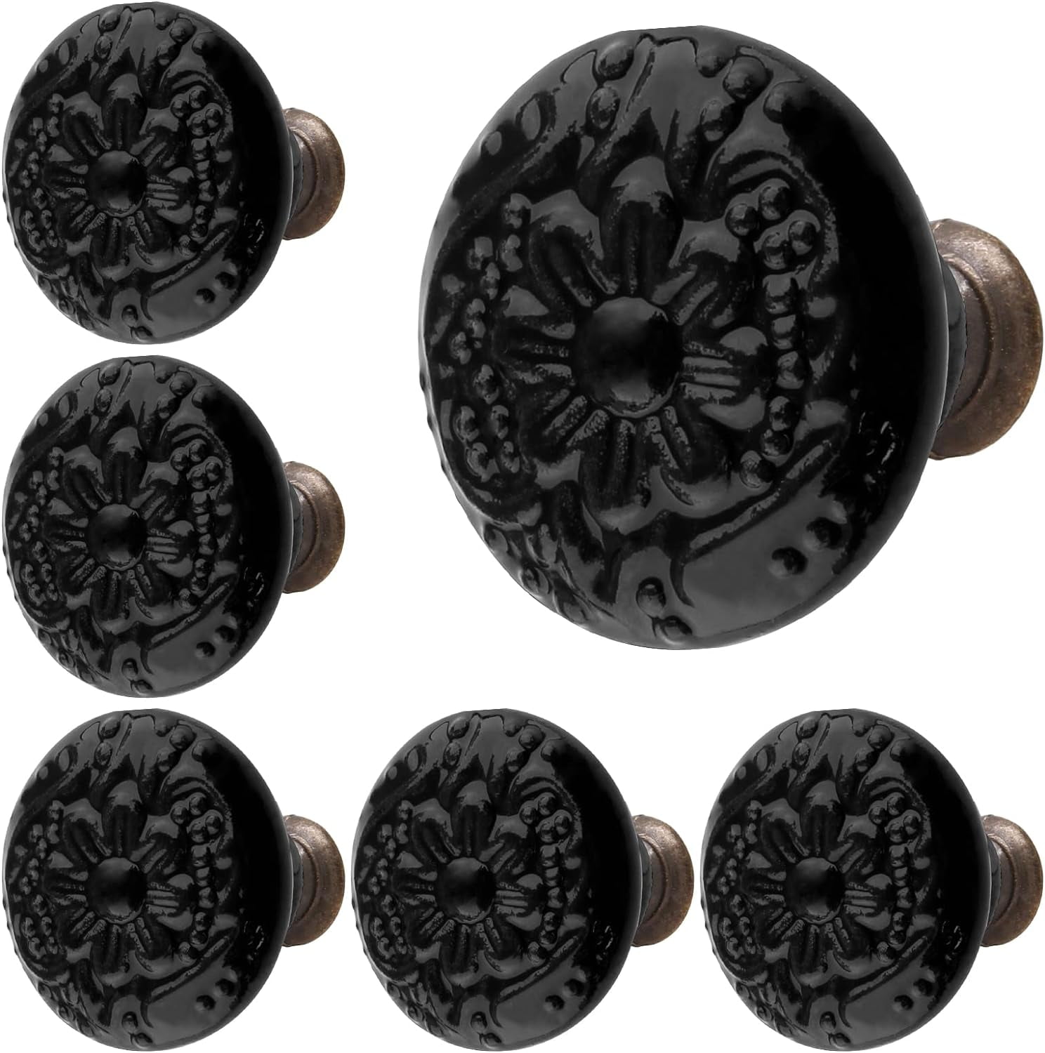 XD-Black Ceramic knobs, Kitchen Cabinet Knobs, Retro Dresser Knobs, Drawer Knobs, Furniture ...