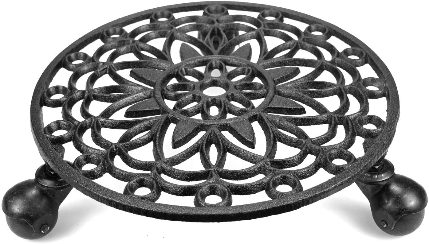 XD-Cast Iron Plant Stand Plant Pallet Caddy Plant Pot with Heavy Duty ...