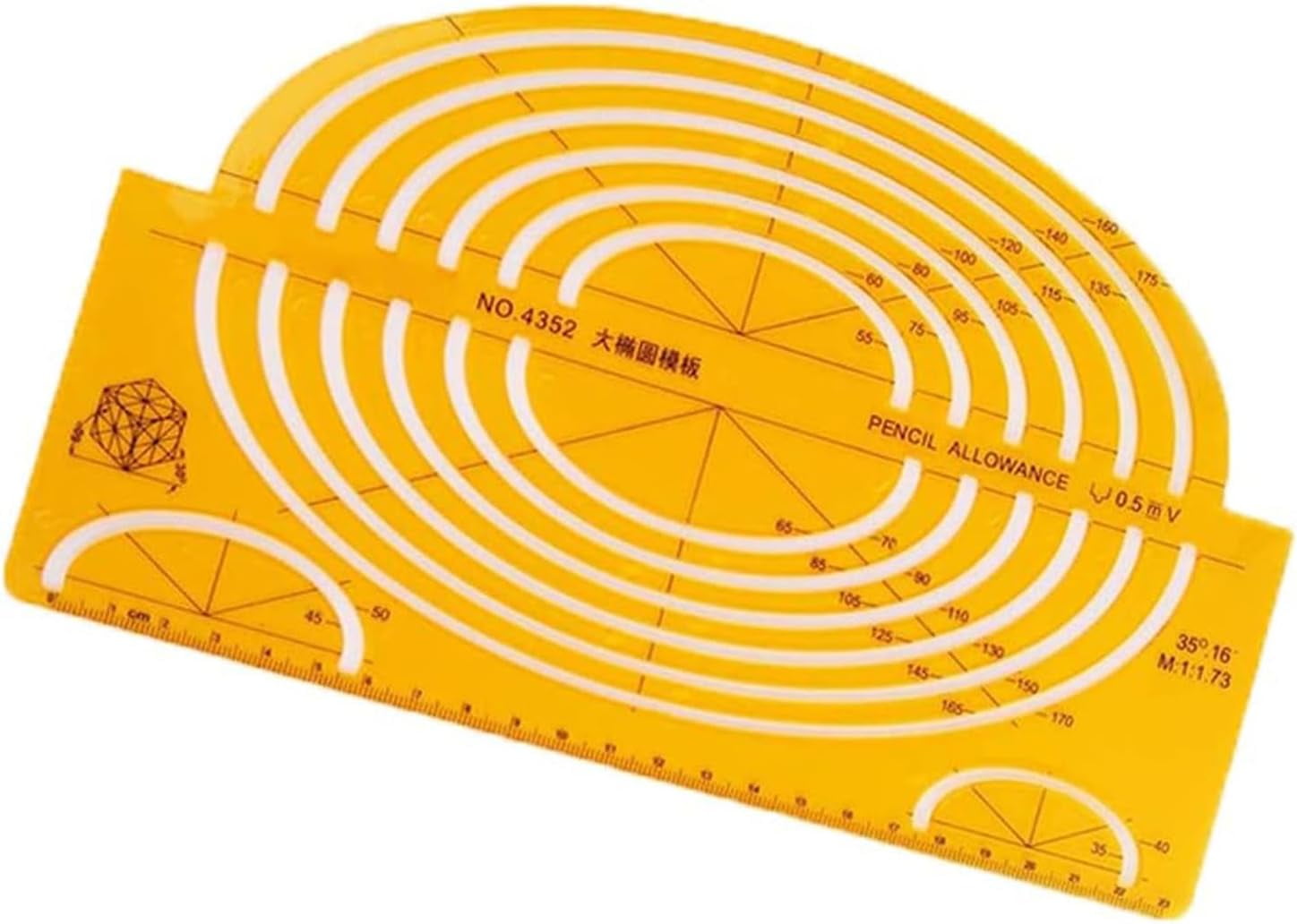 XD-Geometric Drawings Templates Plastic Measuring Template Rulers Clear ...