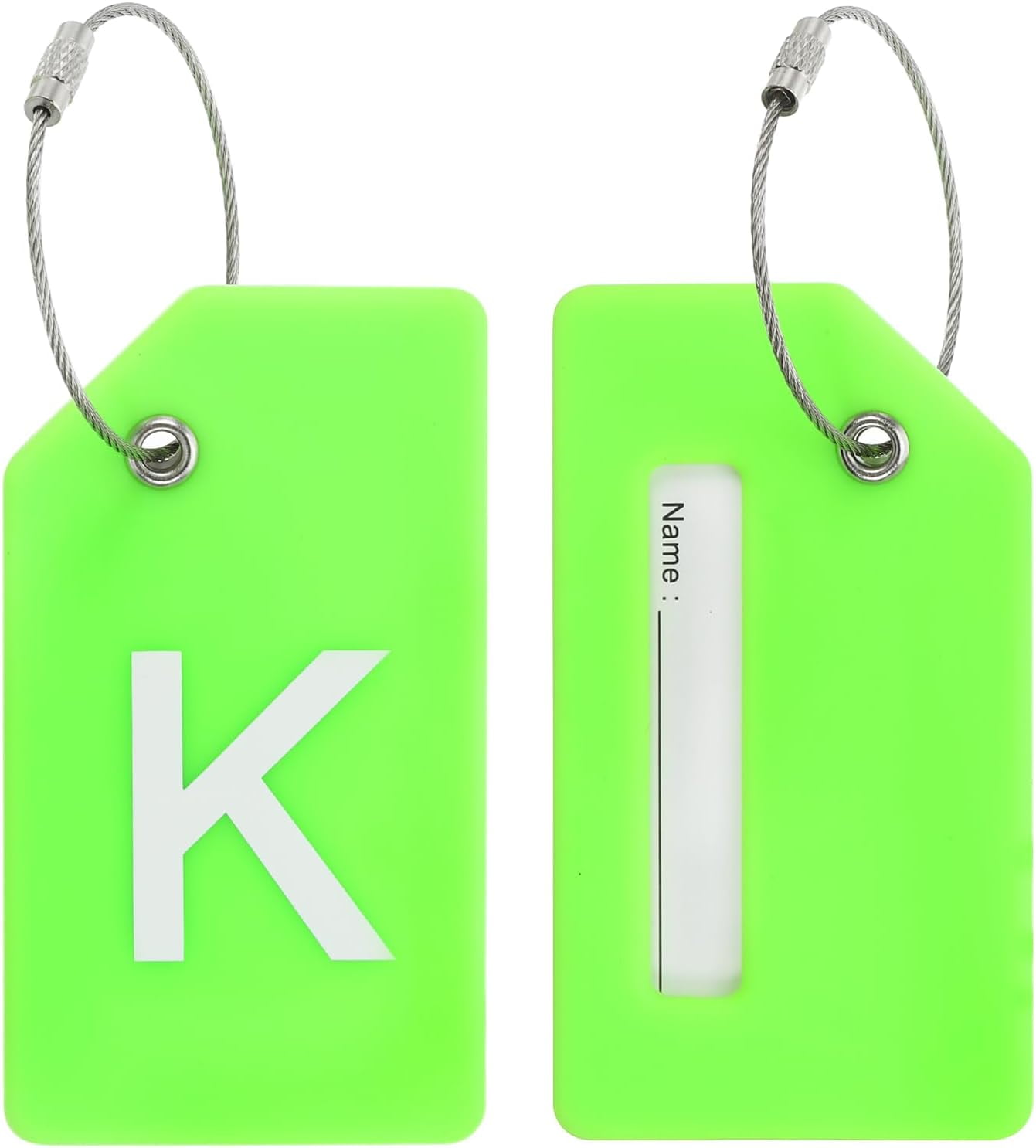 XD-Initial Luggage Tags, 2 Pcs Silicone Suitcase Tag Identifier ID Card ...