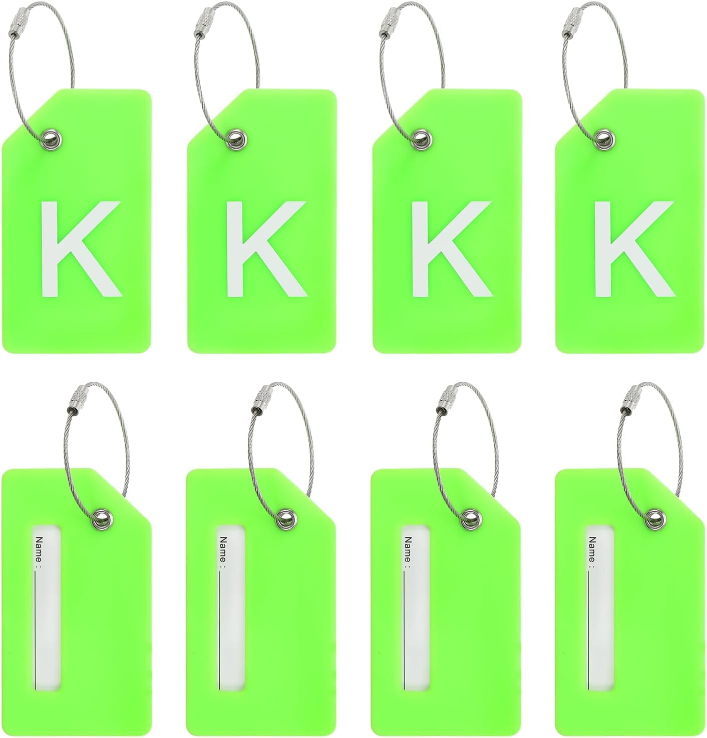 XD-Initial Luggage Tags, 8 Pcs Silicone Suitcase Tag Identifier ID Card ...