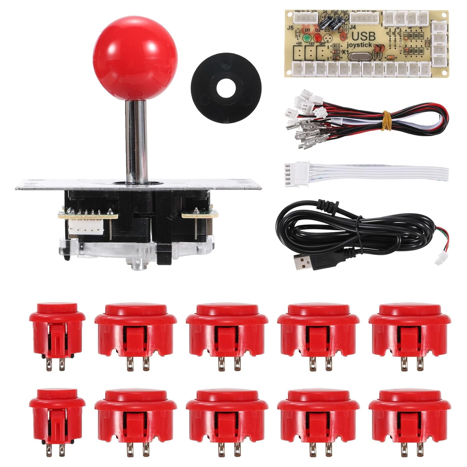 XD-PC Joystick DIY Kit Arcade Game Parts Button ABS 5 Pin for PC ...