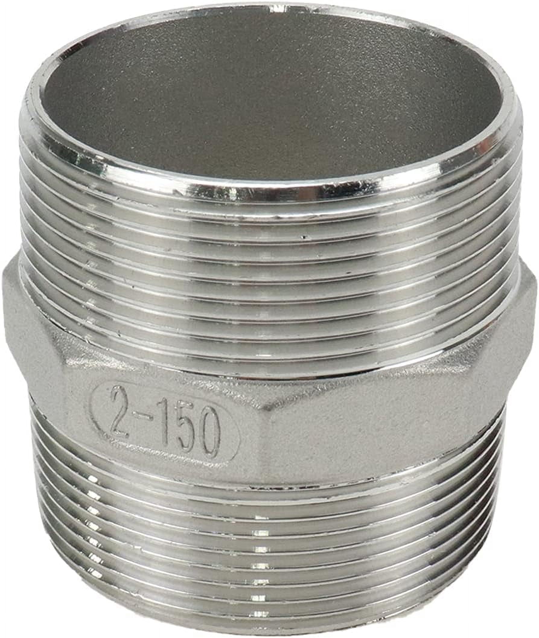 XD-PT 2" Male Thread Stainless Steel Coupler Hex Nipple Pipe Fitting ...