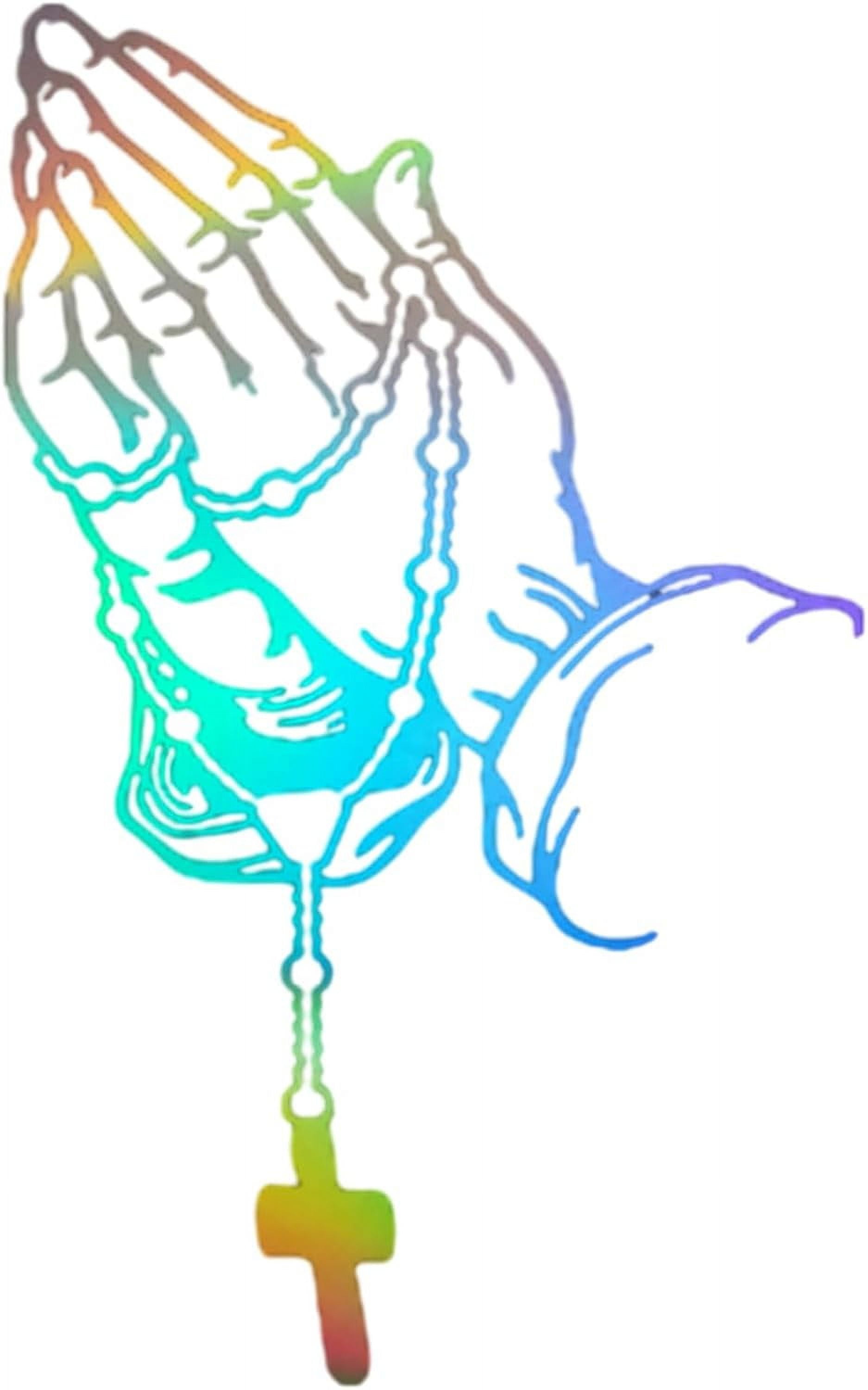 XD-Praying Hand Decal Sticker Religious Bumper Window Window Laptop ...