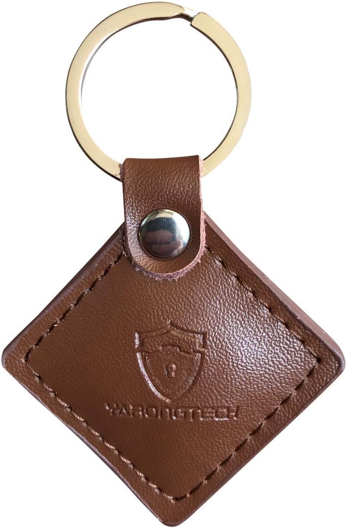 XD-RFID Leather Key Fob badge 13.56mhz Tag Brown Color Logo printing ...