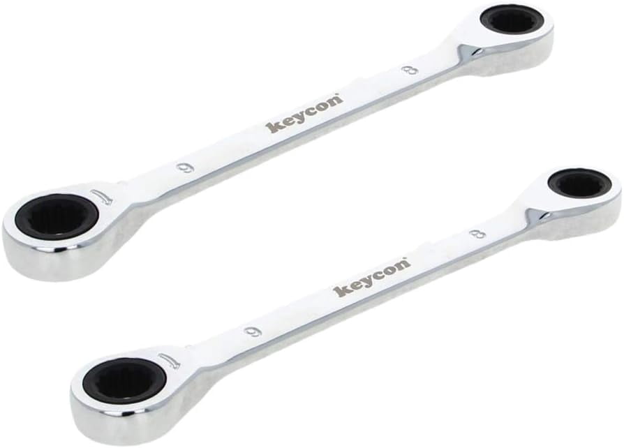 XD-Ratcheting Wrench, 8mm x 10mm Metric Double Box End Wrench, CR-V ...