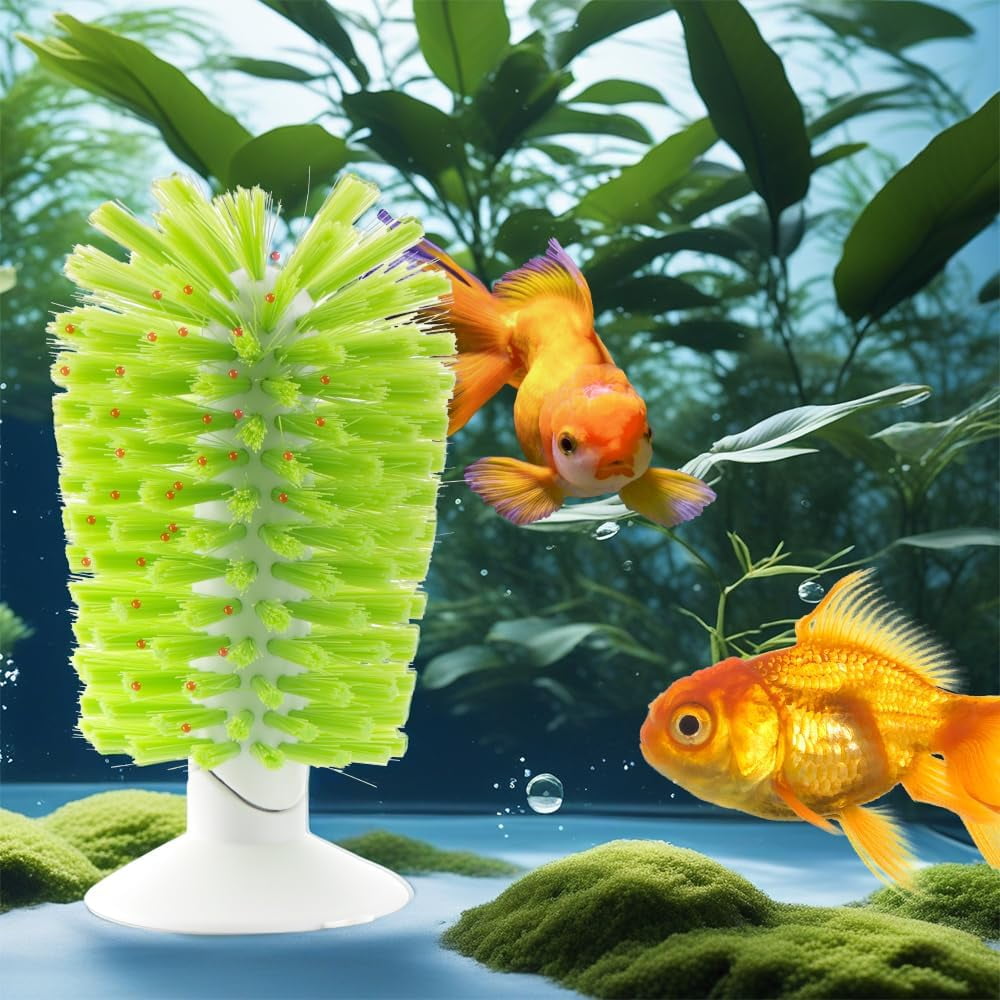 XD2-1 Pack Fish Breeding Brush with Suction Cup Safe Baby Fish Hideout ...