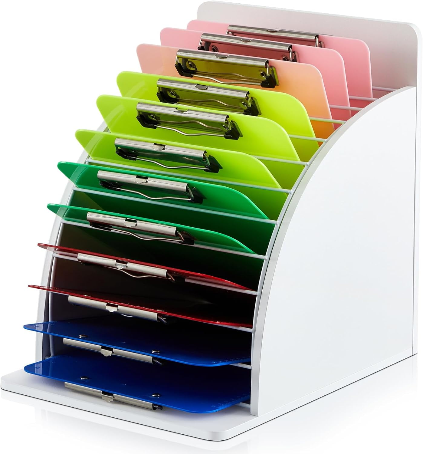 XD2-1 Pcs Wooden Clipboard Holder Storage Metal Rack with Raised Side ...