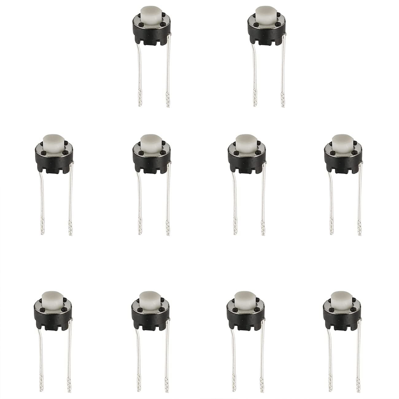 XD2-10 Pcs 2 Pin Panel PCB Momentary Tactile Tact Push Button 6x6x5mm ...