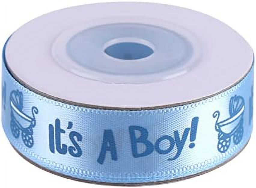 XD2-10 Yards/Roll IT is A BOY/Girl Blue Ribbon Satin Rolls for Baby ...