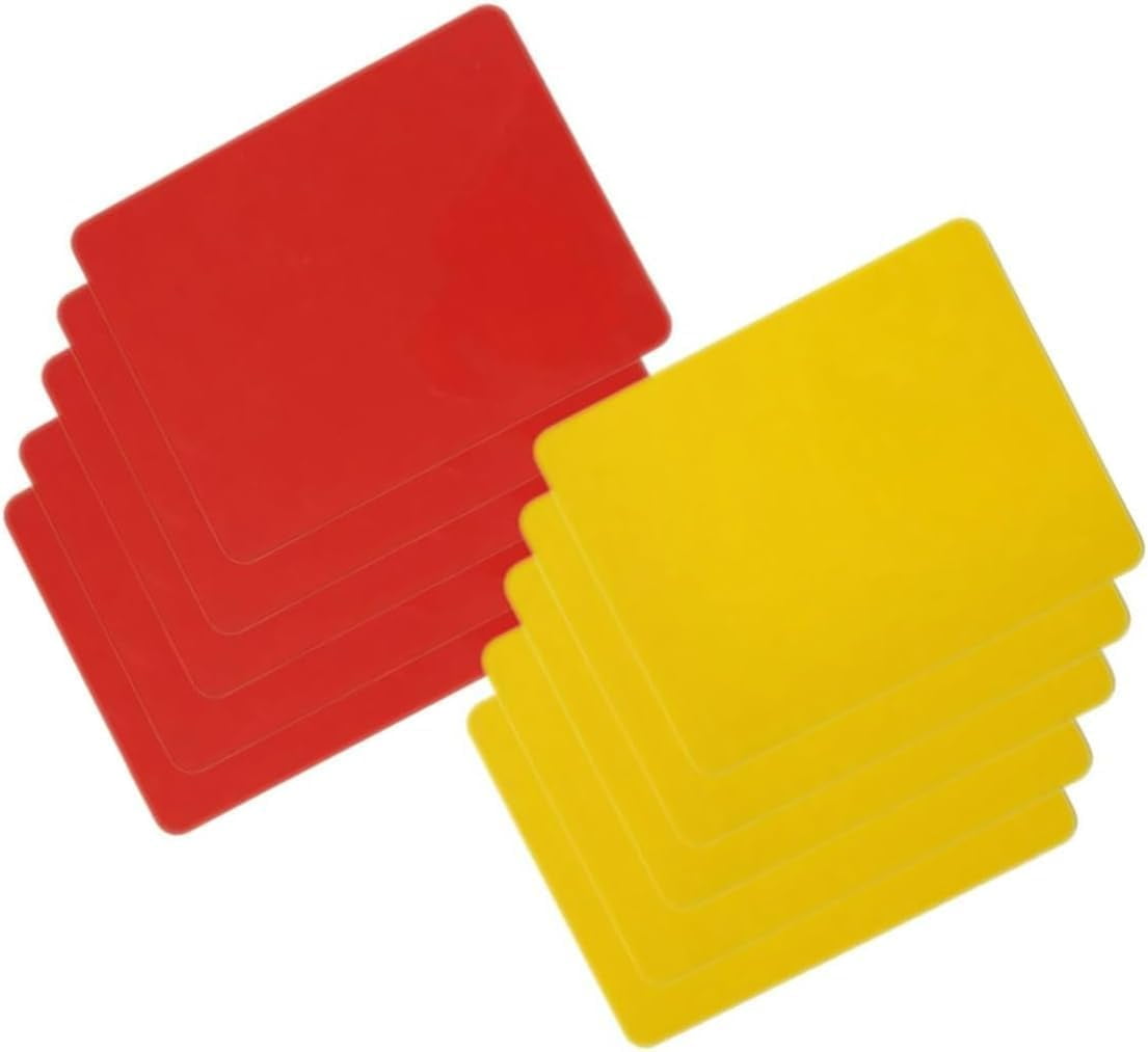 XD2-10Pcs Red Yellow Referee Card Set Sports Soccer Referee Warning ...